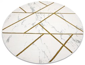 Dywany Luszczow Kusový koberec kulatý EMERALD EXCLUSIVE 1012 mramor, geometrický krém / zlato Rozměr koberce: 120 cm KRUH