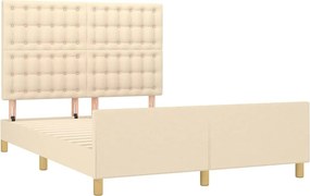 Rám postele bez matrace krémový 140 x 200 cm textil 3125386