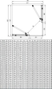 BPS-koupelny Čtvercový sprchový kout HYD-ATA-X2 120x120 chrom/transparent - bez vaničky