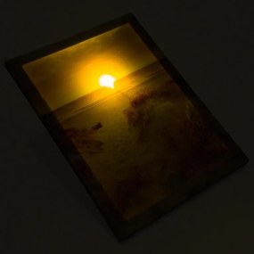 Nexos  Nástěnná malba západ slunce na pláži, 1 LED, 30 x 40 cm