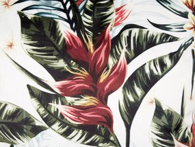 Sametový polštář vzor listů 45 x 45 cm zelený/ červený EDELWEISS Beliani