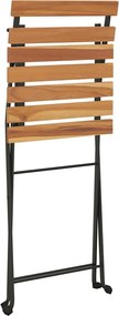 Skládací židle 2 ks, masivní dřevo, teak a ocel 319979