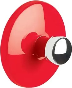 Spirella BOWL samolepící háček červený / ABS / průměr 50 mm