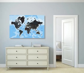 Obraz moderní mapa světa - 60x40 cm