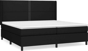 Box spring postel s matrací černá 200x200 cm textil 3131379
