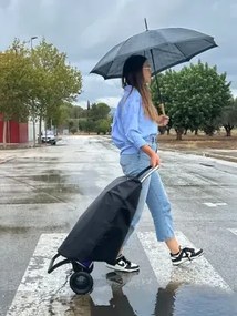 Rolser Poncho M černá / Pláštěnka na nákupní tašku / reflexní