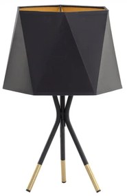 TK LIGHTING Stolní lampa - IVO 5157, Ø 30 cm, 230V/15W/1xE27, černá/zlatá