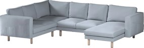 Potah na pohovku IKEA Norsborg rohová, 5-místná se šezlongem barva modrá látka pletený vzor