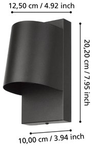 LED venkovní nástěnné svítidlo Stagnone, černá
