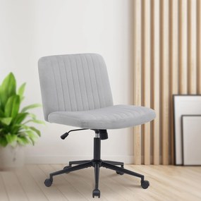 Kancelářská židle Kingman samet – světle šedá