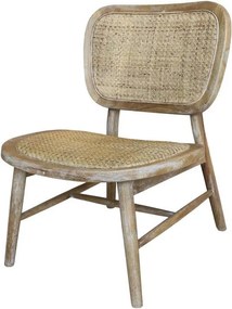 Přírodní dřevěné křeslo s výpletem Lounge French chair - 60*62*78 cm