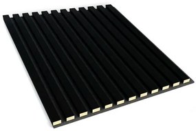 Akustické lamelové čtverce na černé plsti - Černá
