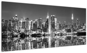 Pohled na noční město - obraz (100x40cm)
