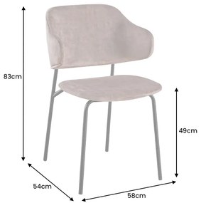 Designová jídelní židle Takuya šampaňský samet