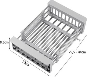 Verk Group Odkapávací deska do dřezu teleskopický koš na zeleninu a ovoce