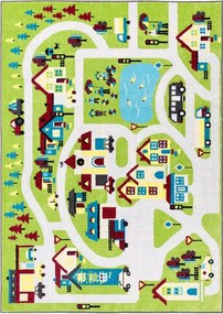 Dětský koberec Agnella Funky Top Super Miasto S Limonka zelený Rozměr: 240x330 cm