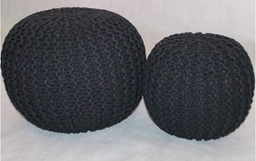 Pletený puf CRAZYSHOP SOLID Mini, oranžový (ručně pletený)