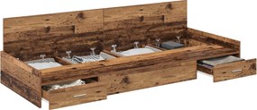 Rám postele s čelo Staré dřevo 80 x 200 cm Kompozitní dřevo 3335243