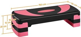 Aerobikový step Yaheetech – černá, růžová (266346999094)