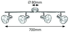 Rabalux 5550 - Bodové svítidlo HOLLY 4xE14/40W/230V zlatá