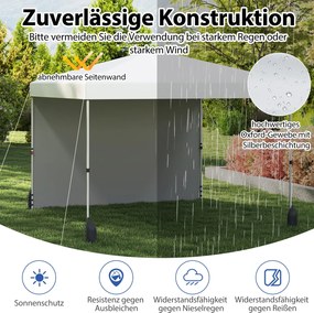 Costway Výsuvný pavilon s boční stěnou, přenosný zahradní altán včetně dávkovače