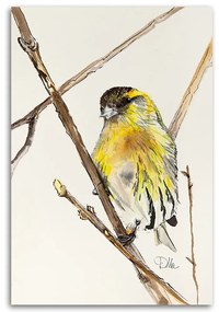 Gario Obraz na plátně Žlutý zvědavý pták - Dorota Martyńska Rozměry: 40 x 60 cm
