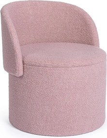 Starorůžový taburet z textilie bouclé Anthea – Yes Everyday