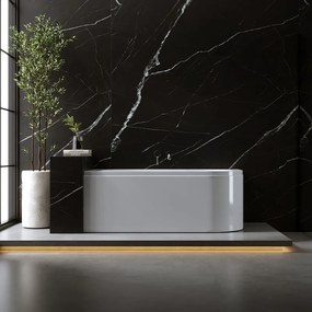 BPS-koupelny Akrylátová asymetrická vana s krycím panelem HYD-EBI140L 140x75 cm LEVÁ, bílá