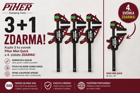 Piher |  Mini Quick 150 mm – akce 3+1 zdarma