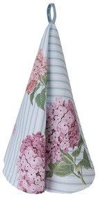 Bavlněná kulatá utěrka s květy hortenzie Vintage Grace - Ø 80cm
