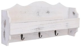 Nástěnný věšák bílý 50 x 10 x 23 cm dřevo 284231