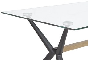 Jídelní stůl, SACRAMENTO,140 x 80 černý/sklo Beliani