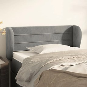 Čelo postele typu ušák světle šedé 83x23x78/88 cm samet 3117314