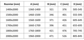 Mexen Velar Duo, posuvné sprchové dveře do otvoru 170 cm, 8mm šedé sklo, černá matná, 871-170-000-42-70