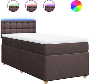 Box spring postel s matrací tmavě hnědá 90x200 cm textil 3288880