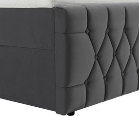 Juskys Postel boxspring Leona se sametovým potahem Barva: béžová, Velikost: 140 cm