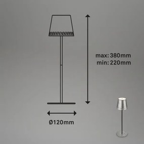 Brilo - LED St nab dotyk stolní lampa KIKI LED/2,6W/5V IP44 2600 mAh stříbrná