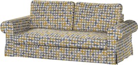 Potah na pohovku IKEA Backabro,  3-místná, rozkládací barva modrá látka pletený vzor, vzorované