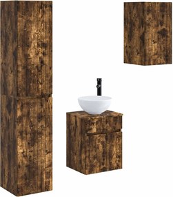 Sada koupelnového nábytku 3 ks Kouřový dub 33 x 34,5 x 160 cm 3406088
