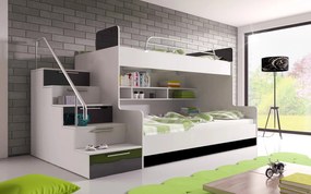 K&M postele Dětská patrová postel HEAVEN, levá Barva dětské postele: Černá lesklá