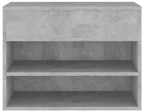 Lavice s botníkem betonově šedá 60 x 30 x 45 cm dřevotříska - Default Title