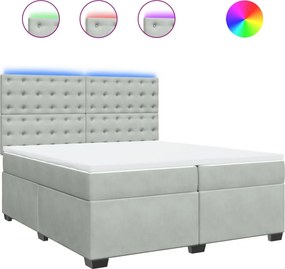 Box spring postel s matrací světle šedá 200x200 cm samet 3293314