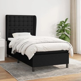 Box spring postel s matrací černá 80 x 200 cm textil 3128239