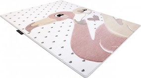 Detský kusový koberec Petit Flamingos hearts cream, 160x220, ružová, detská izba, Dywany Łuszczów