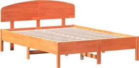 Postel bez matrace voskově hnědá 135 x 190 cm masivní borovice 3207232