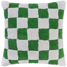 CHECKER STYLE Polštář 50 x 50 cm - zelená