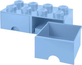 Úložný box lego úložný box 8 s šuplíky - světle modrá