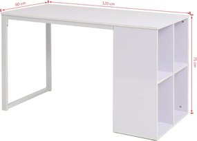 Psací stůl 120 x 60 x 75 cm bílý 245721