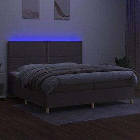 Box spring postel s matrací a LED taupe 200x200 cm textil 3135385