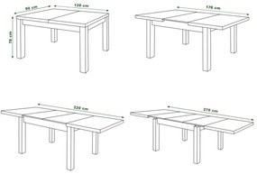 Rozkládací jídelní stůl pro 12 osob RALF dub sonoma